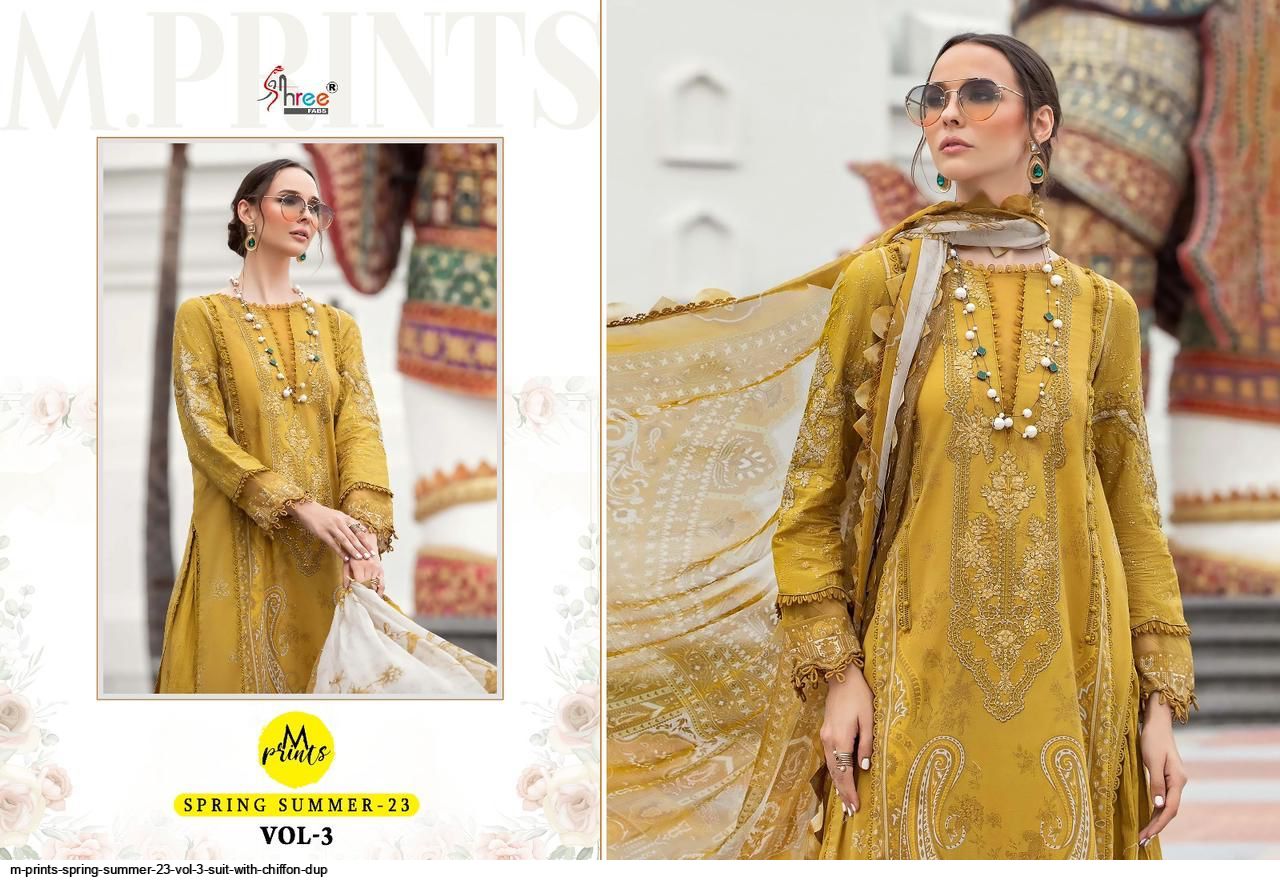 M PRINTS SPRING SUMMER 23 VOL 3 SUIT WITH CHIFFON DUP
