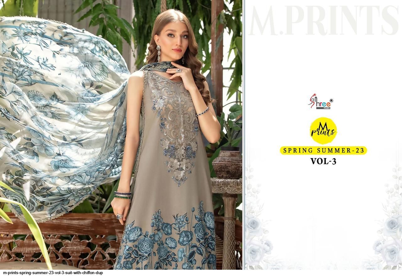 M PRINTS SPRING SUMMER 23 VOL 3 SUIT WITH CHIFFON DUP