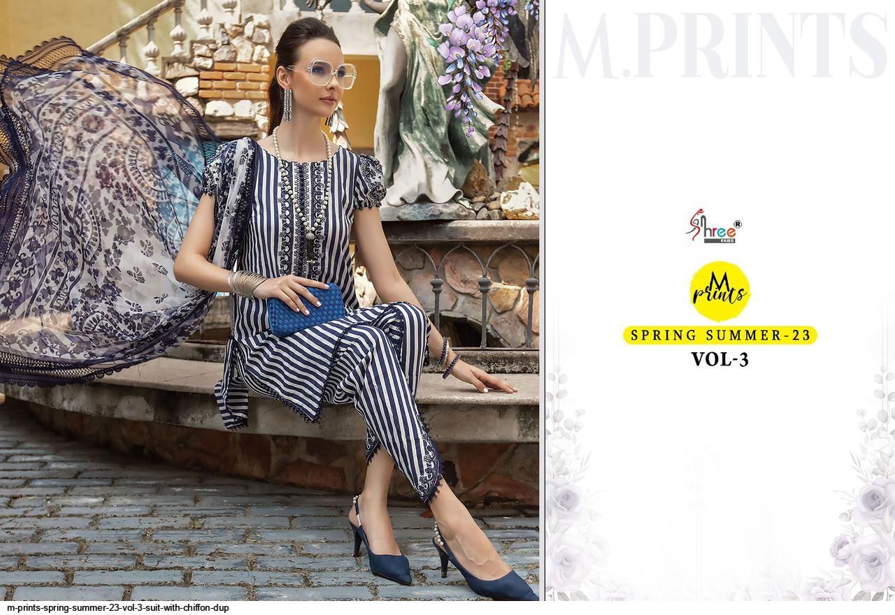 M PRINTS SPRING SUMMER 23 VOL 3 SUIT WITH CHIFFON DUP