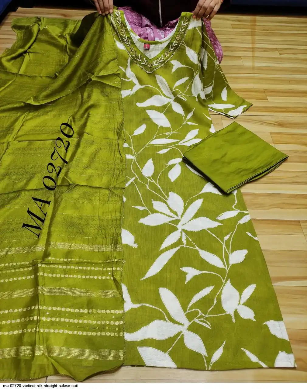 MA 02720 vartical silk straight salwar suit