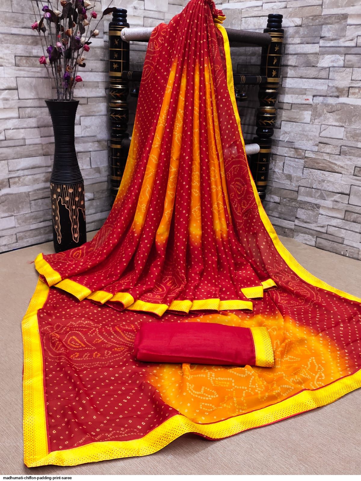 MADHUMATI CHIFFON PADDING PRINT SAREE
