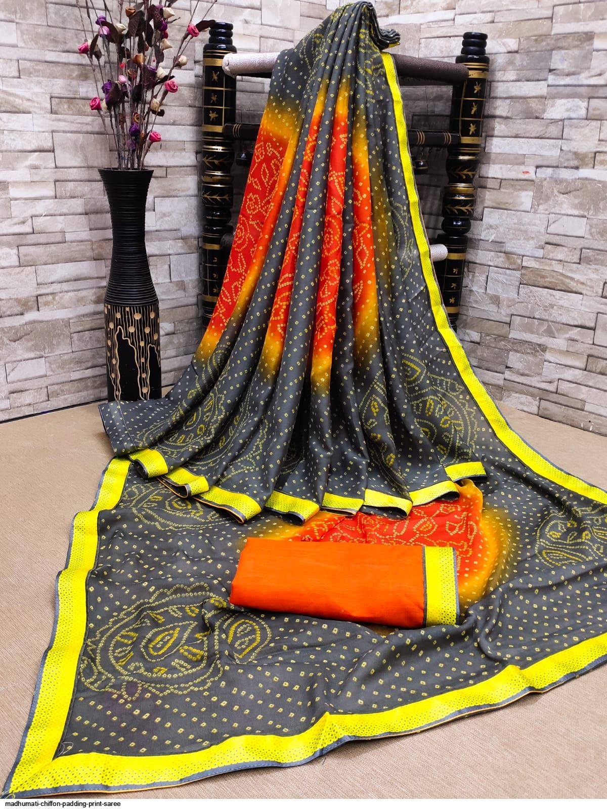 MADHUMATI CHIFFON PADDING PRINT SAREE