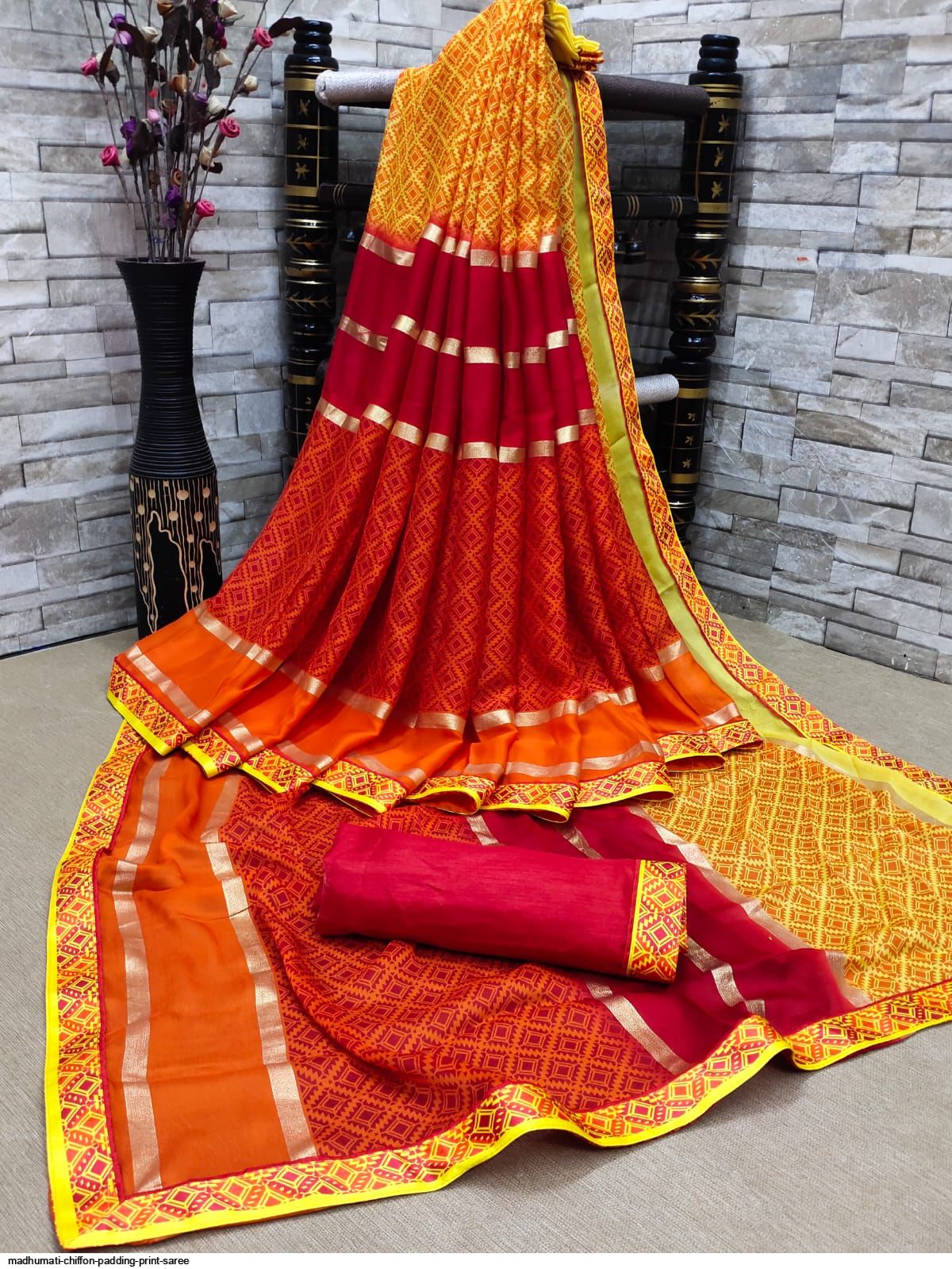 MADHUMATI CHIFFON PADDING PRINT SAREE