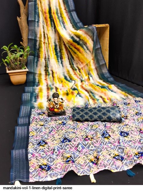 MANDAKINI vol 1 linen Digital Print saree