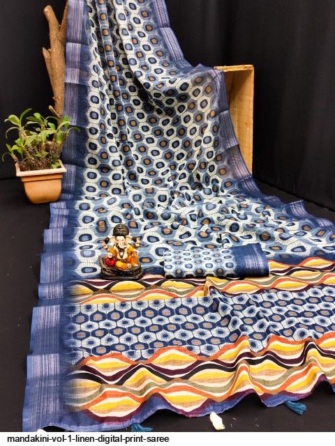 MANDAKINI vol 1 linen Digital Print saree