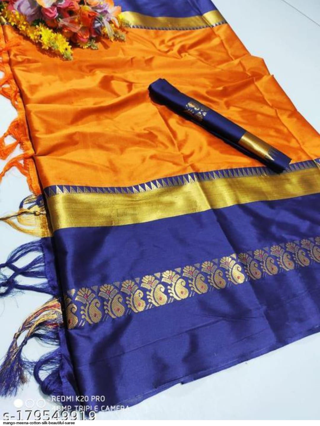 mango Meena cotton silk beautiful saree