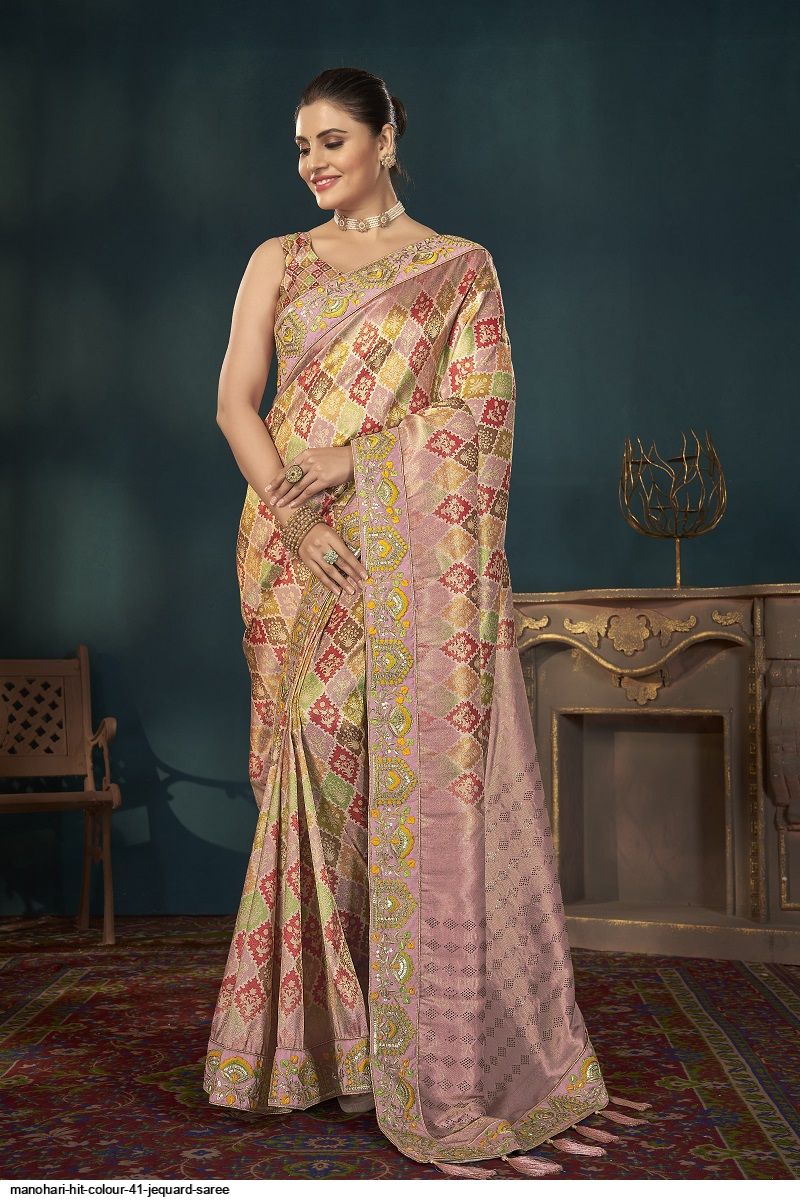 MANOHARI HIT COLOUR 41 JEQUARD SAREE