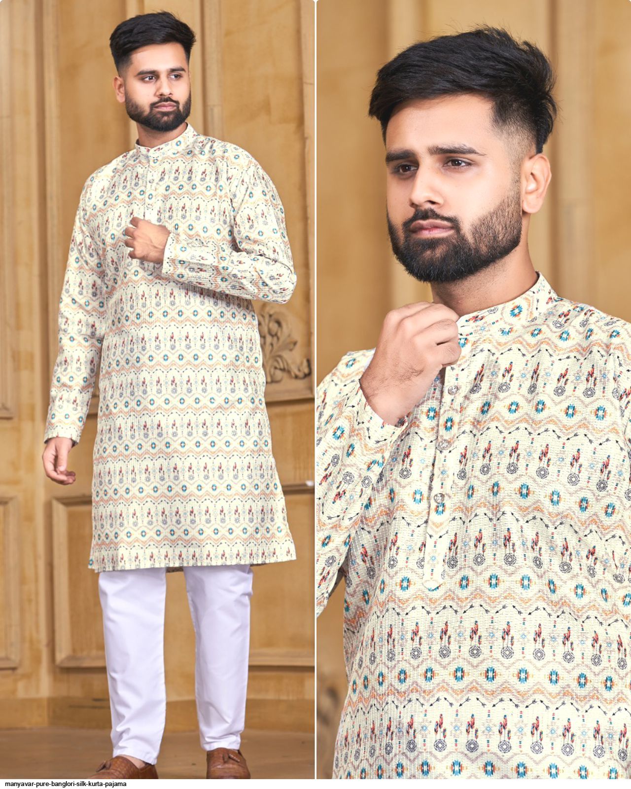 Manyavar Pure Banglori Silk kurta pajama