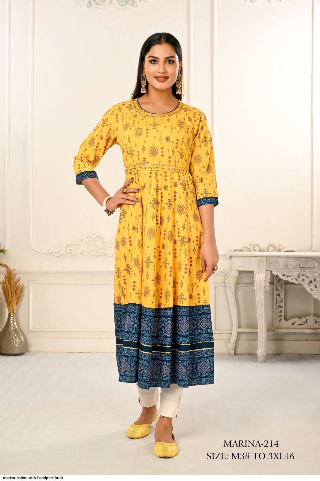 MARINA Cotton With Handprint KURTI