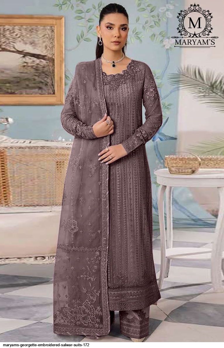 MARYAMS GEORGETTE EMBROIDERED SALWAR SUITS 172