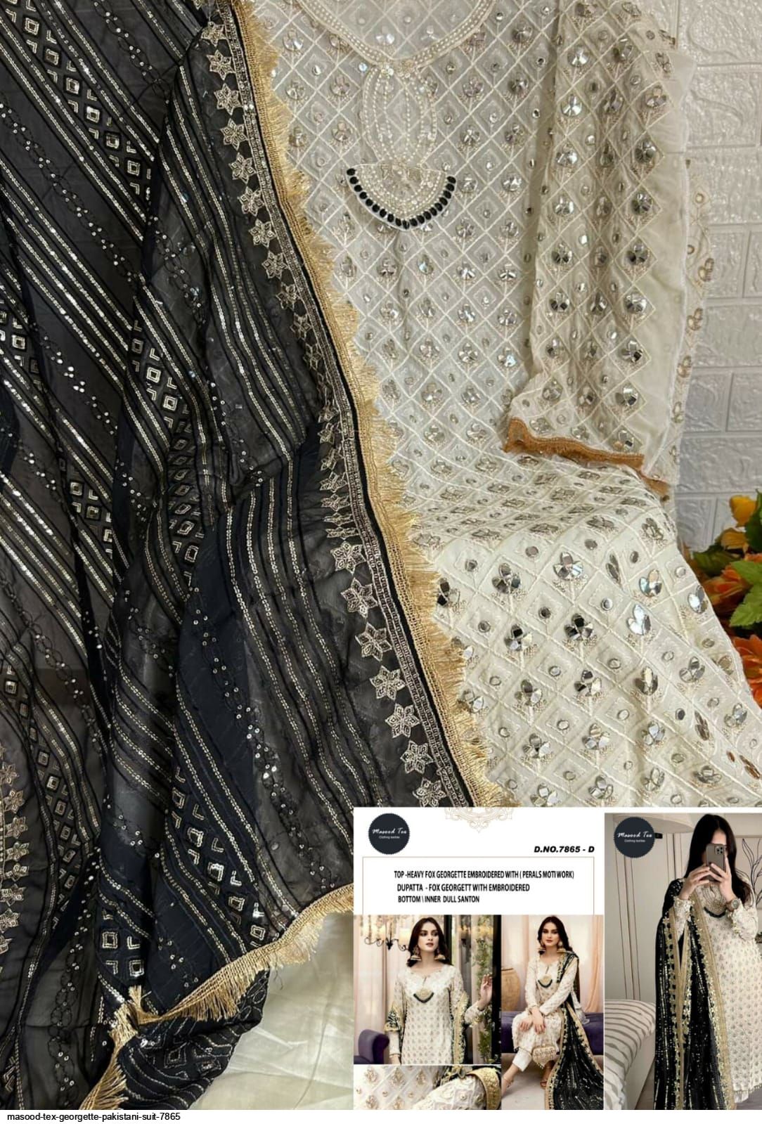 MASOOD TEX GEORGETTE PAKISTANI suit 7865