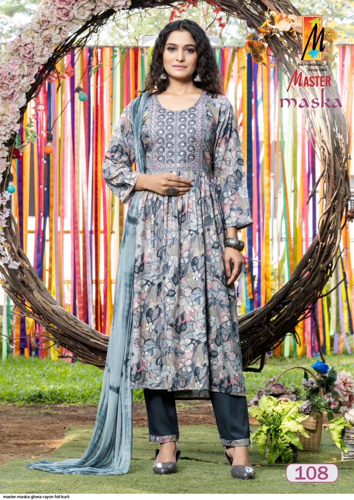 MASTER MASKA GHERA RAYON FOIL KURTI
