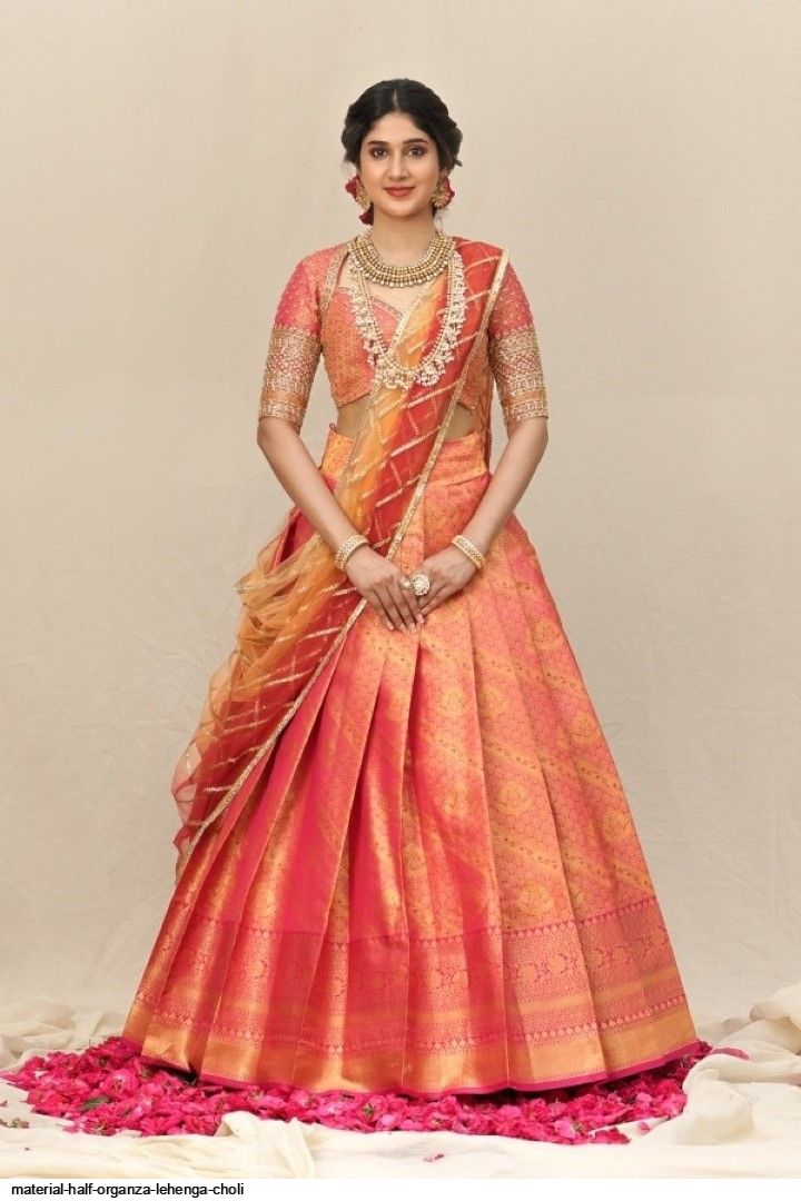 MATERIAL HALF ORGANZA LEHENGA CHOLI