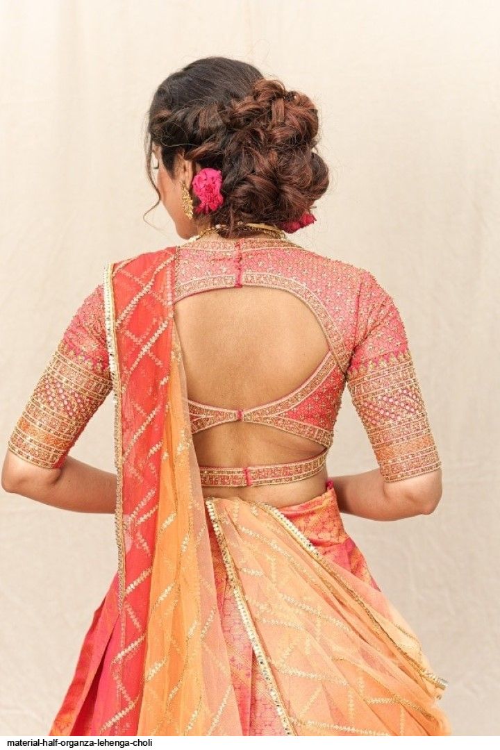 MATERIAL HALF ORGANZA LEHENGA CHOLI