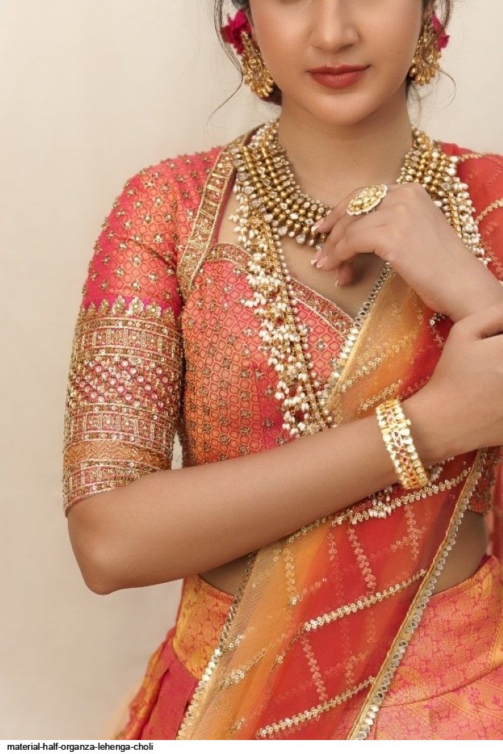 MATERIAL HALF ORGANZA LEHENGA CHOLI