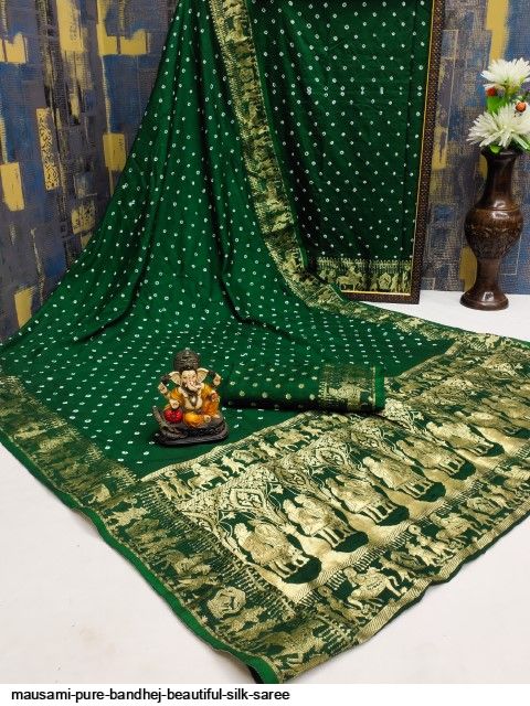 MAUSAMI Pure Bandhej beautiful Silk Saree
