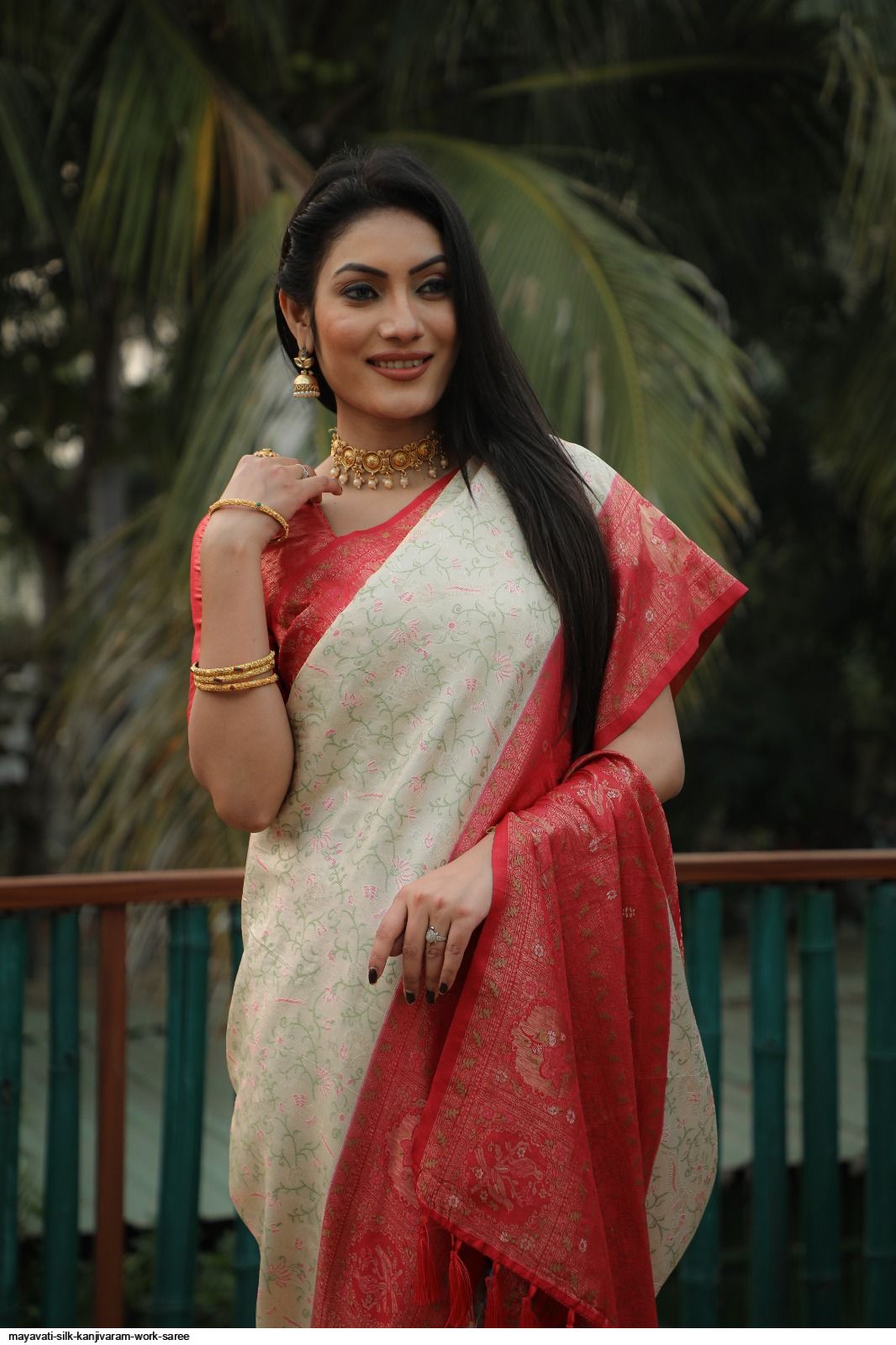 MAYAVATI Silk Kanjivaram work Saree