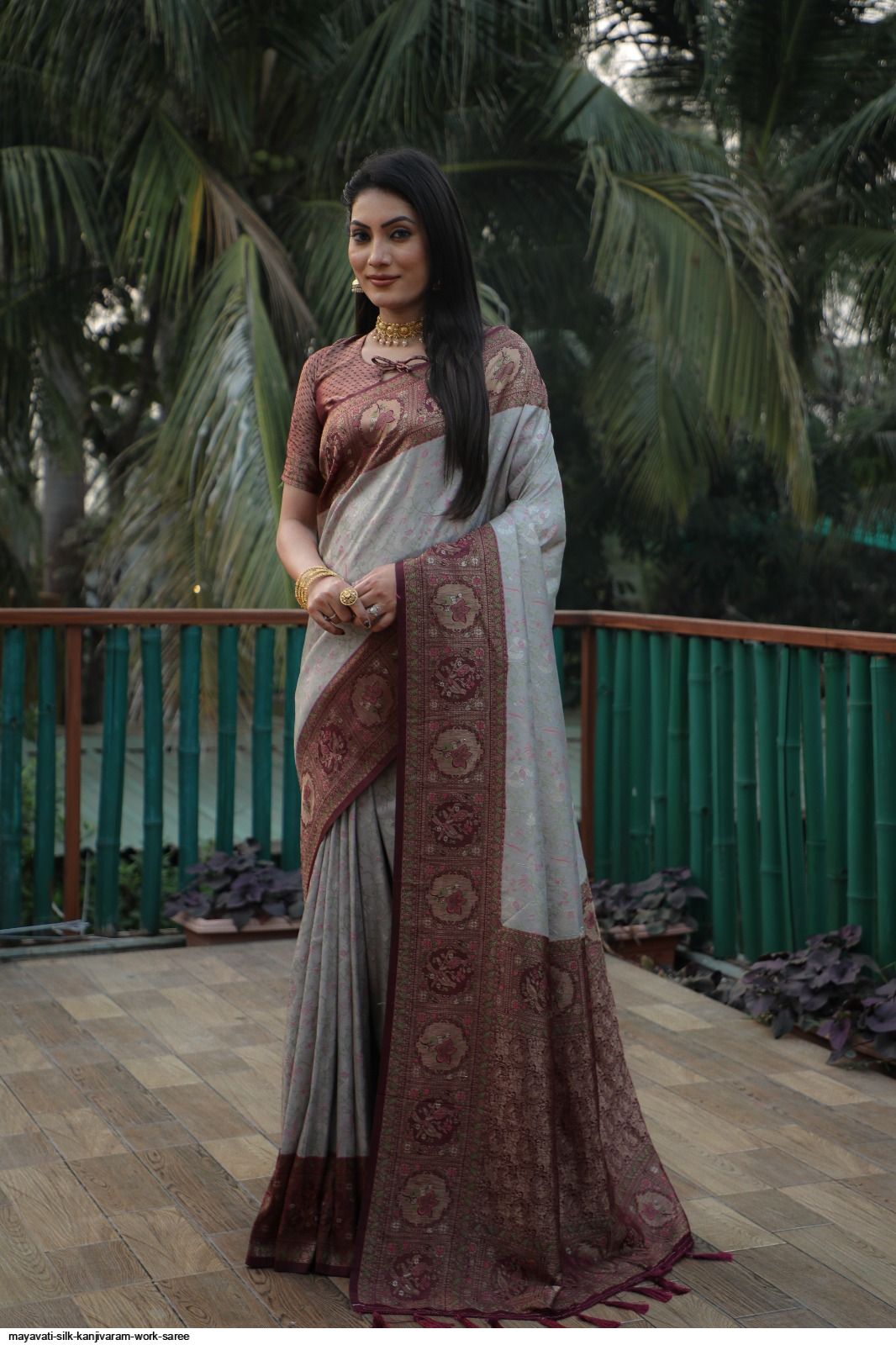 MAYAVATI Silk Kanjivaram work Saree
