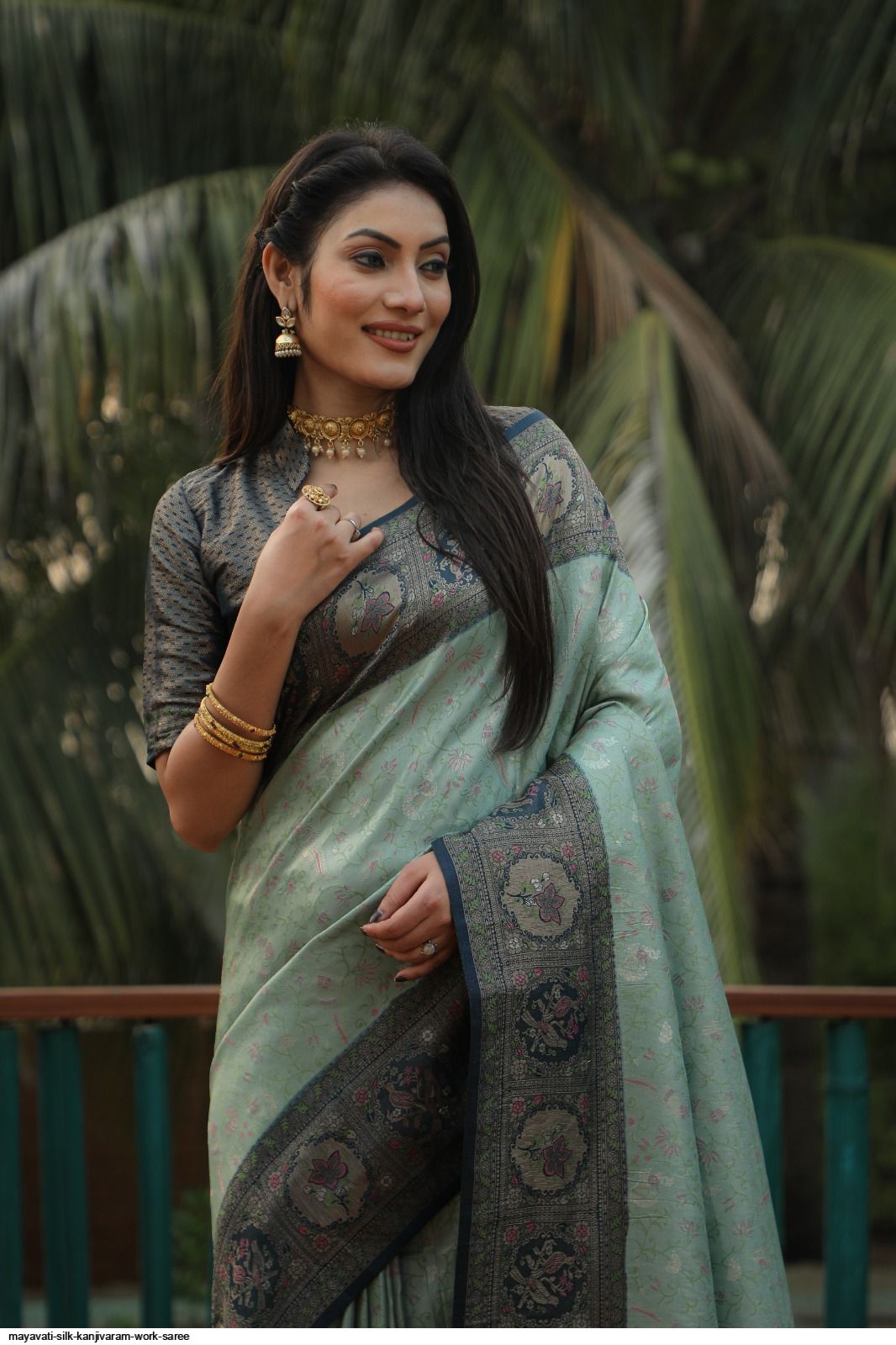 MAYAVATI Silk Kanjivaram work Saree
