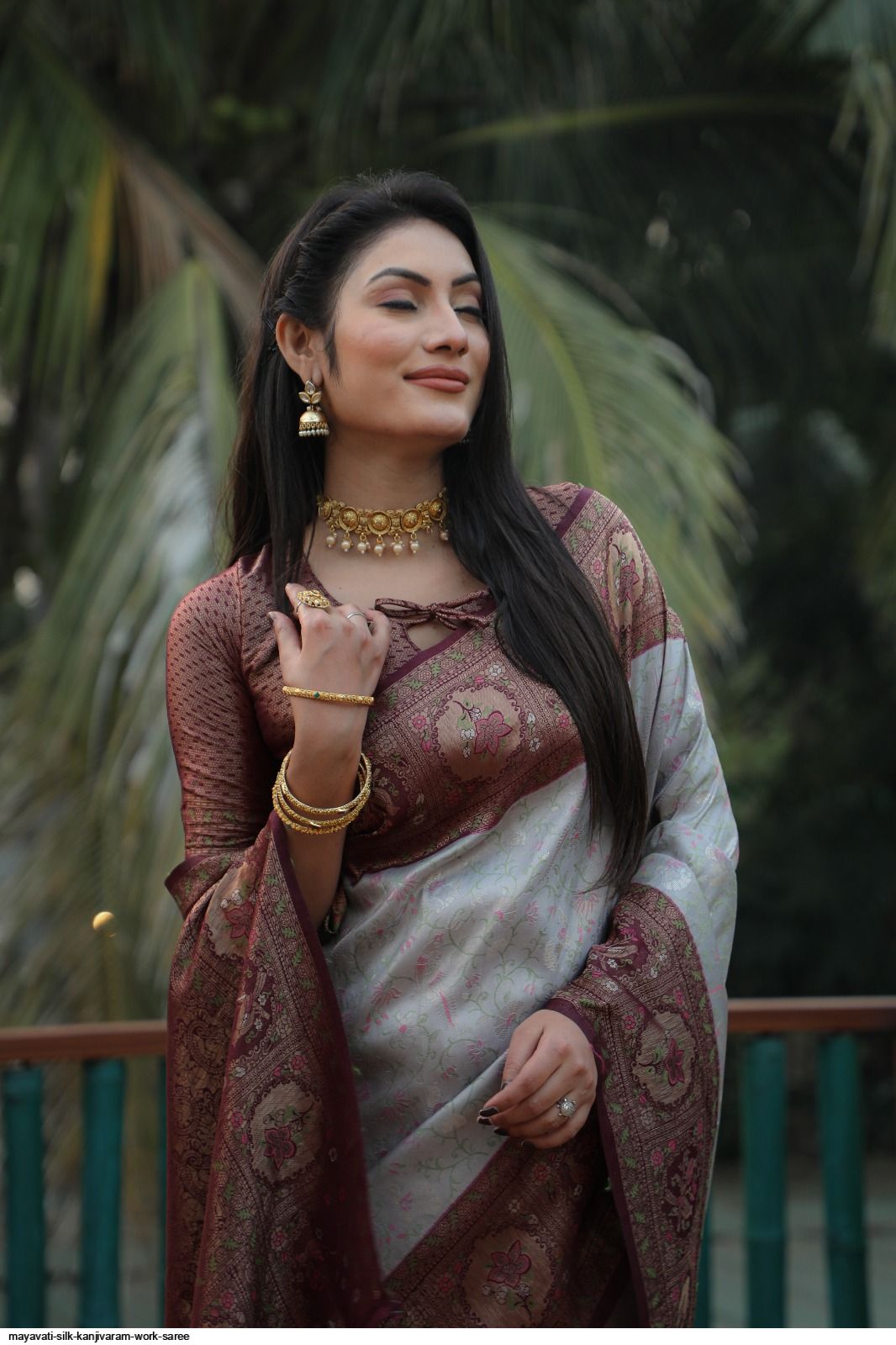 MAYAVATI Silk Kanjivaram work Saree