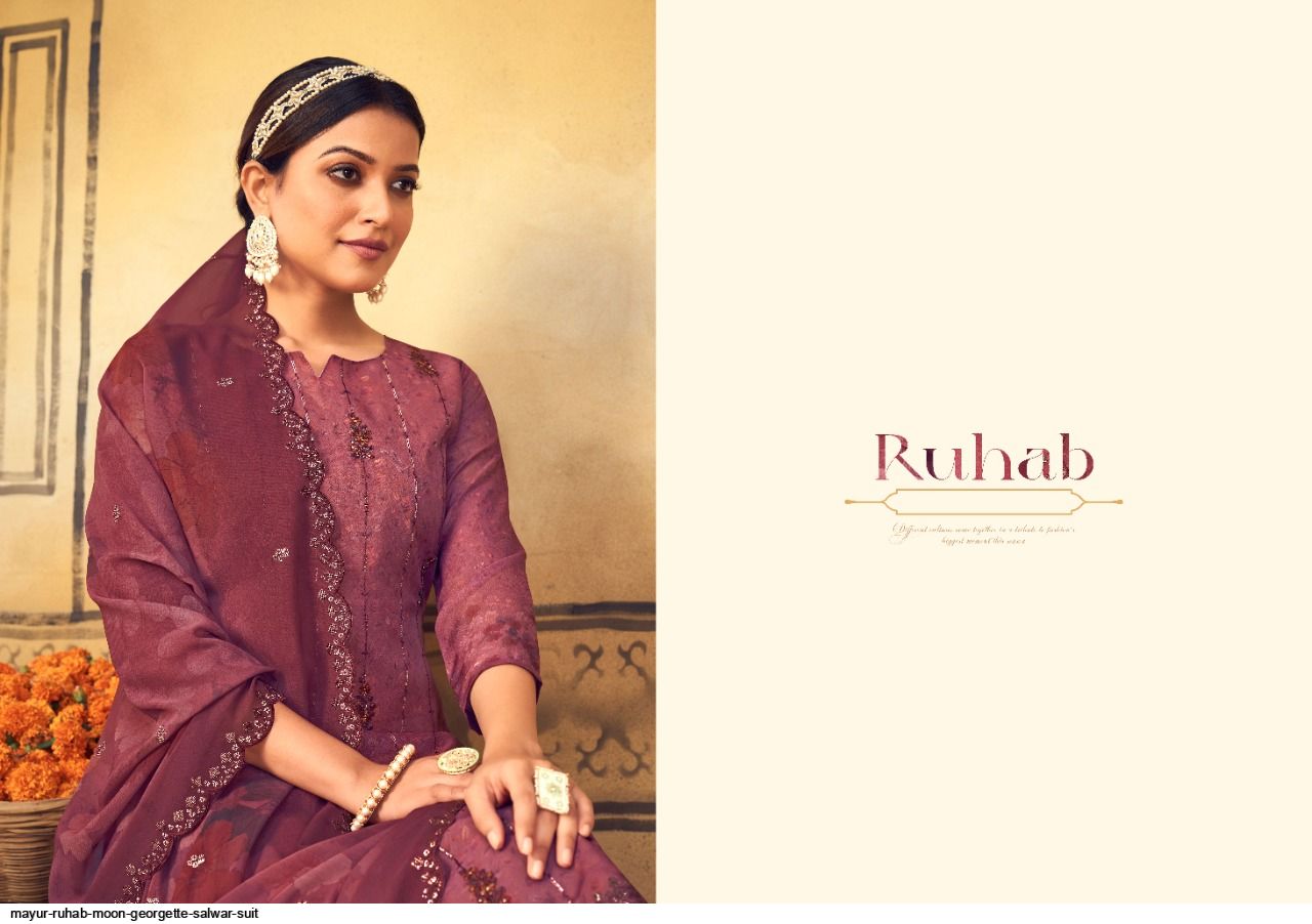 Mayur Ruhab Moon georgette salwar suit