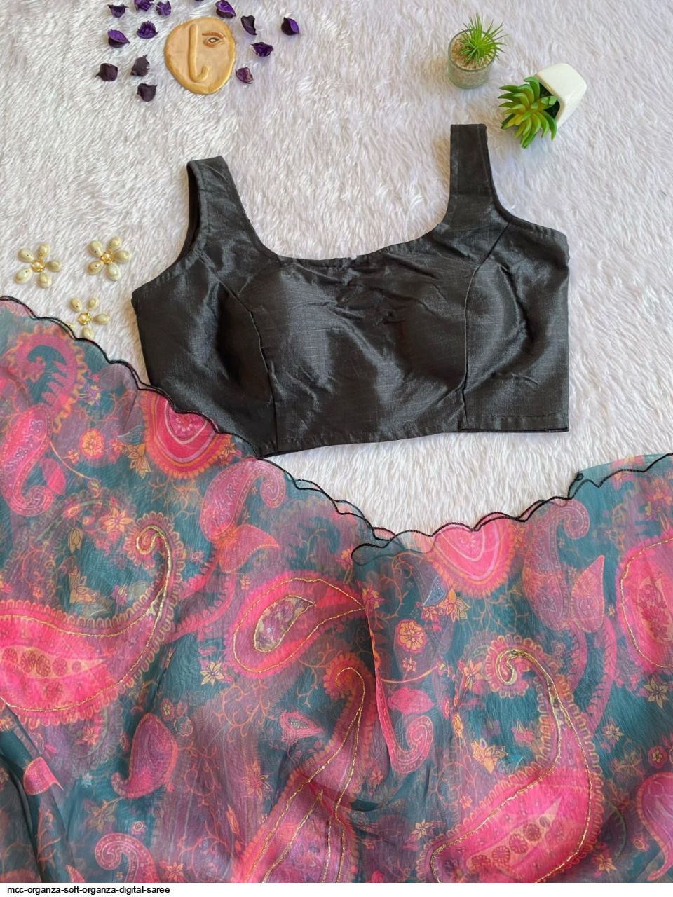 MCC ORGANZA SOFT ORGANZA DIGITAL SAREE