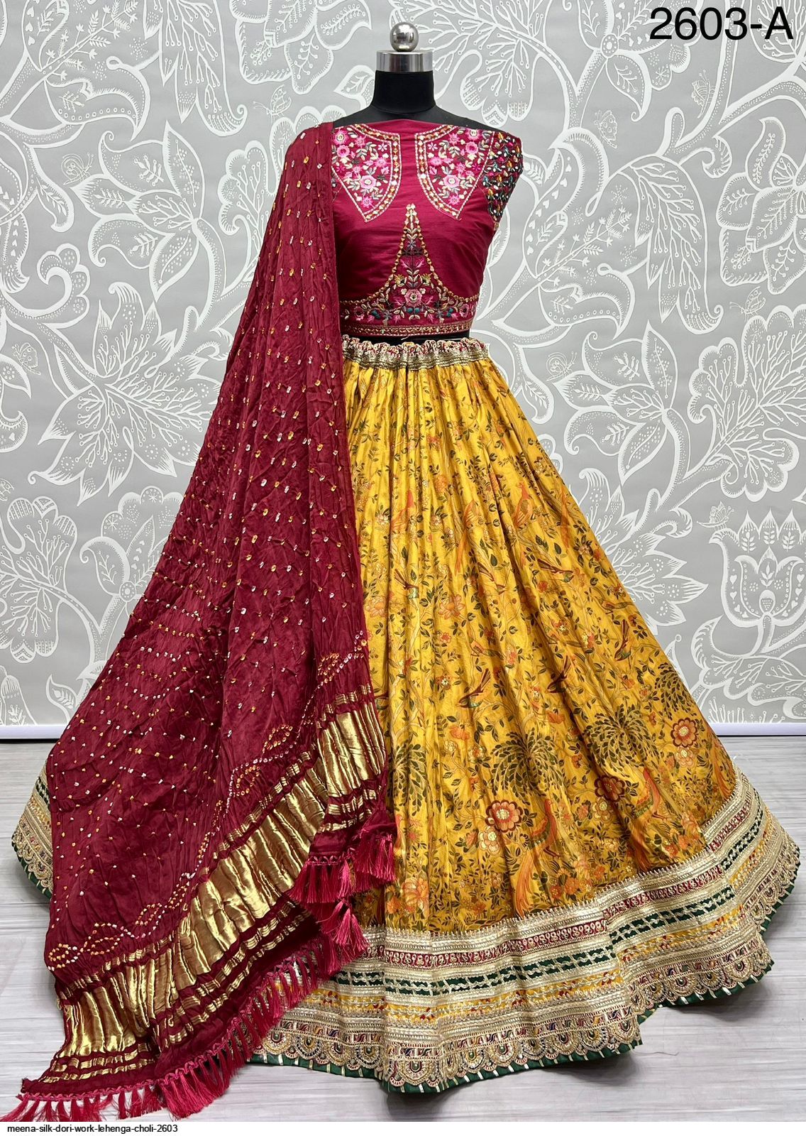 Meena silk Dori work lehenga choli 2603
