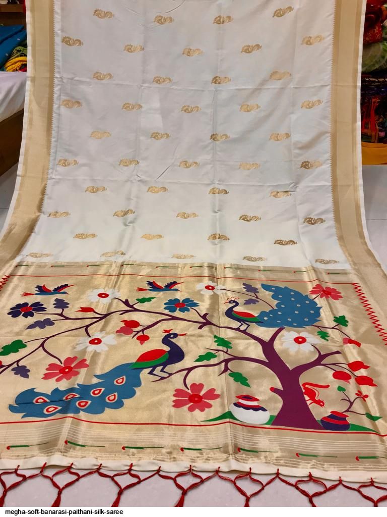 MEGHA Soft Banarasi Paithani Silk Saree