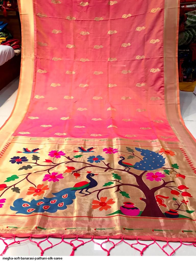 MEGHA Soft Banarasi Paithani Silk Saree
