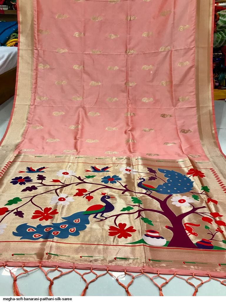 MEGHA Soft Banarasi Paithani Silk Saree