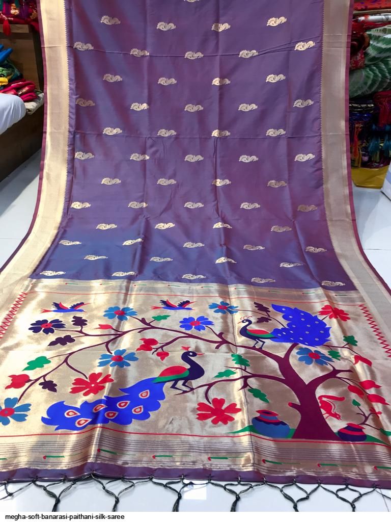 MEGHA Soft Banarasi Paithani Silk Saree
