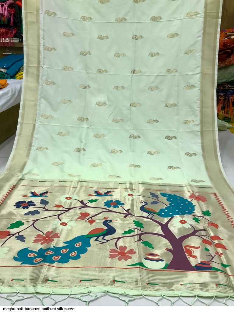 MEGHA Soft Banarasi Paithani Silk Saree
