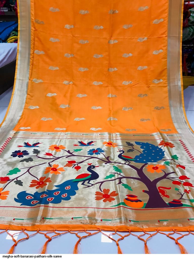 MEGHA Soft Banarasi Paithani Silk Saree