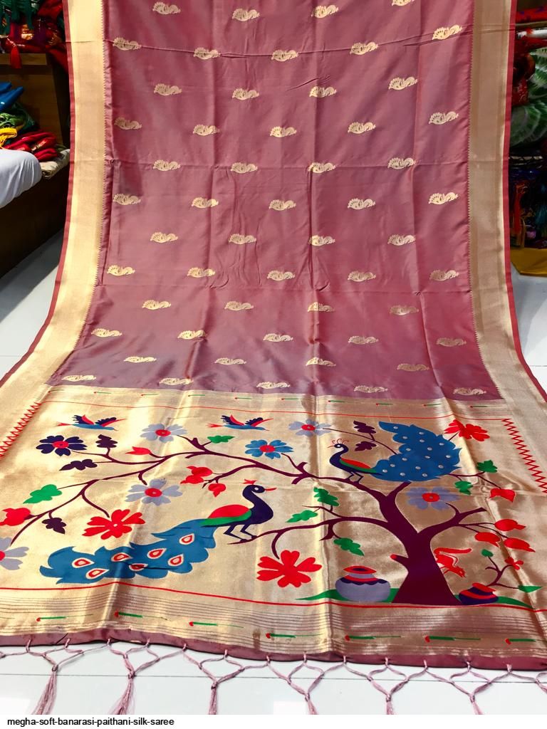 MEGHA Soft Banarasi Paithani Silk Saree