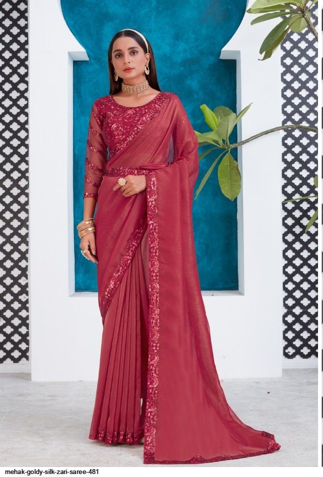 MEHAK goldy silk zari saree 481