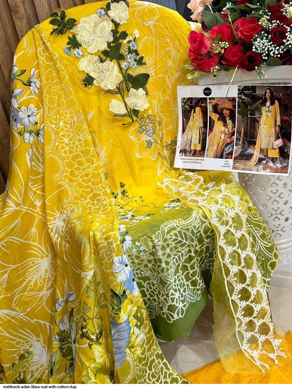 MEHBOOB ADAN LIBAS SUIT WITH COTTON DUP