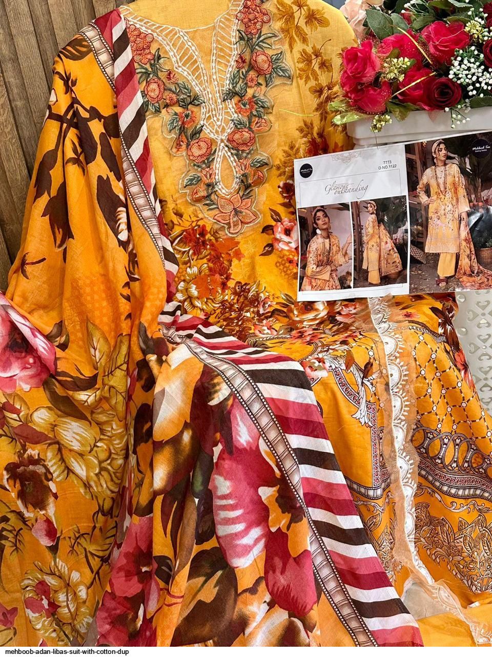 MEHBOOB ADAN LIBAS SUIT WITH COTTON DUP