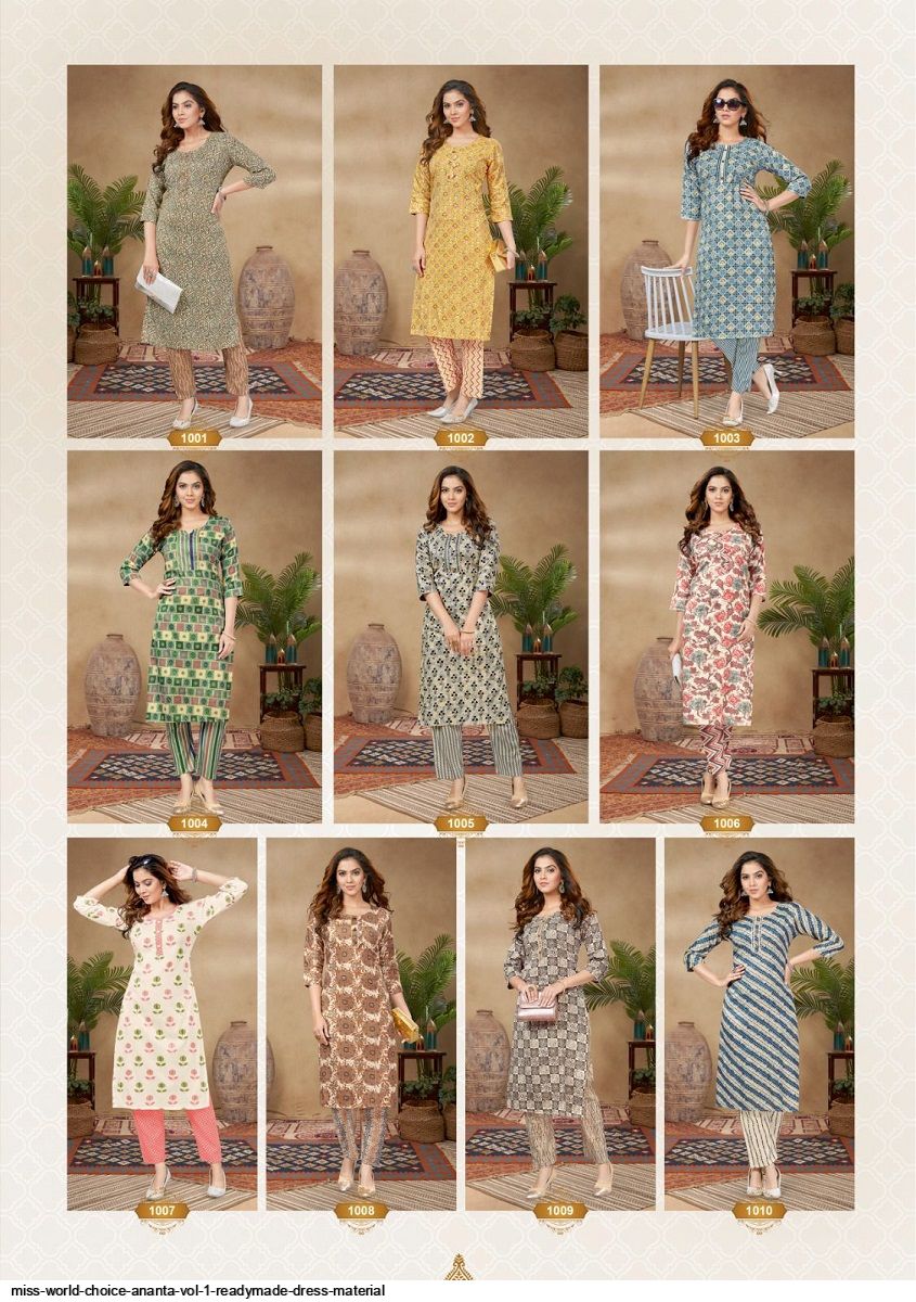 MISS WORLD CHOICE ANANTA VOL 1 READYMADE DRESS MATERIAL