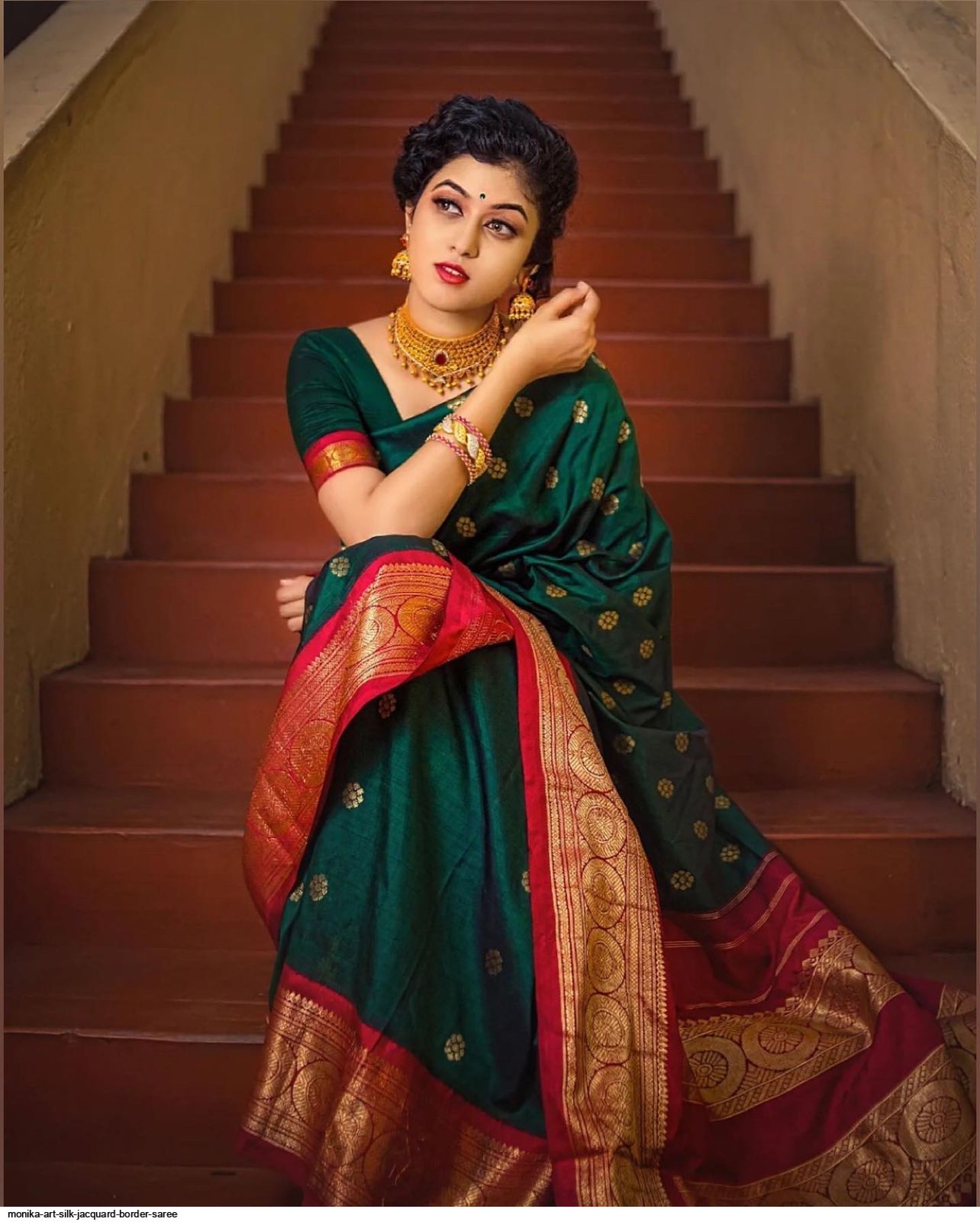 MONIKA ART SILK JACQUARD BORDER SAREE