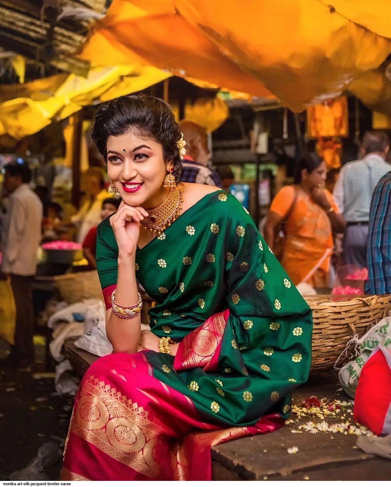 MONIKA ART SILK JACQUARD BORDER SAREE