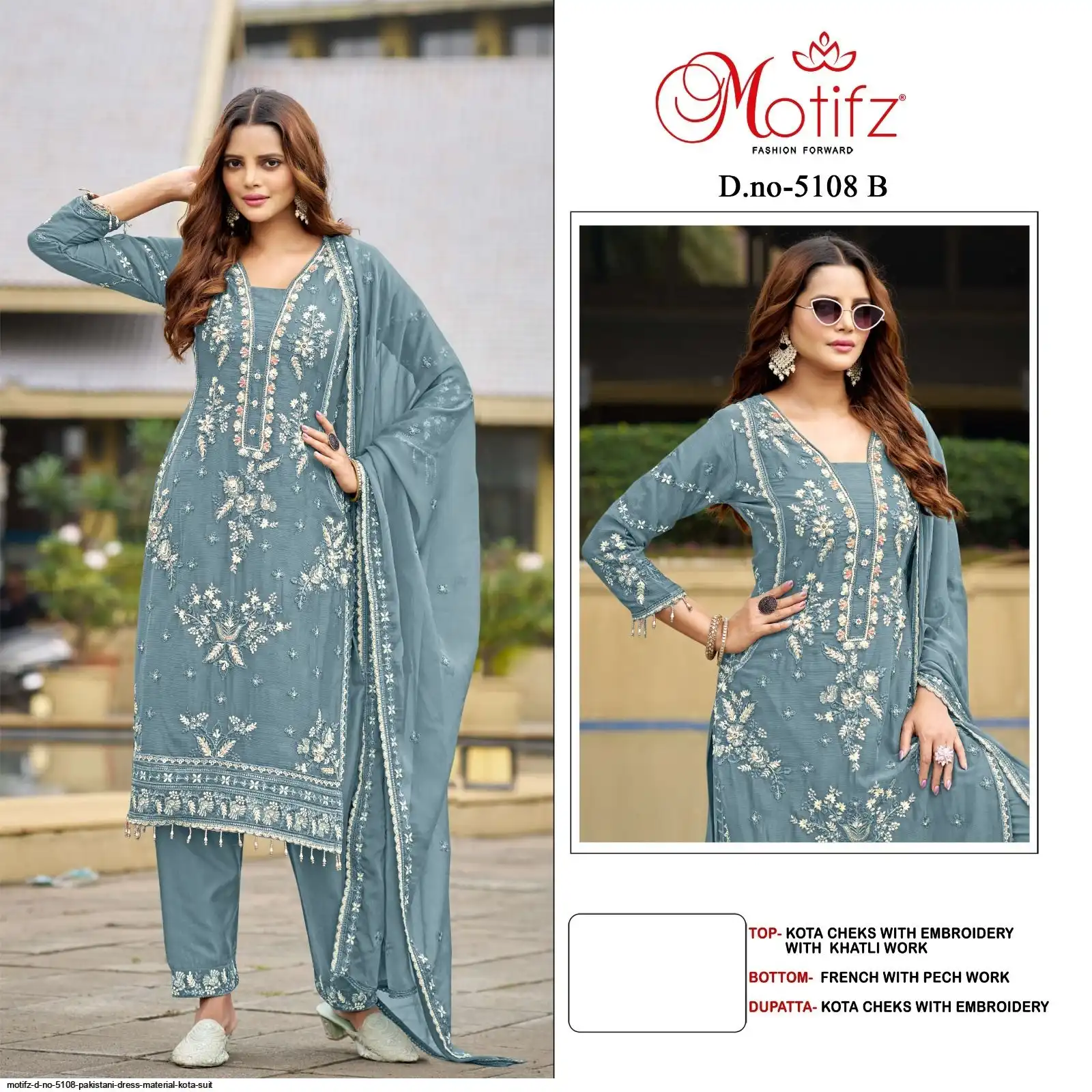 Motifz Pakistani Dress Material Wholesale | D No 5108