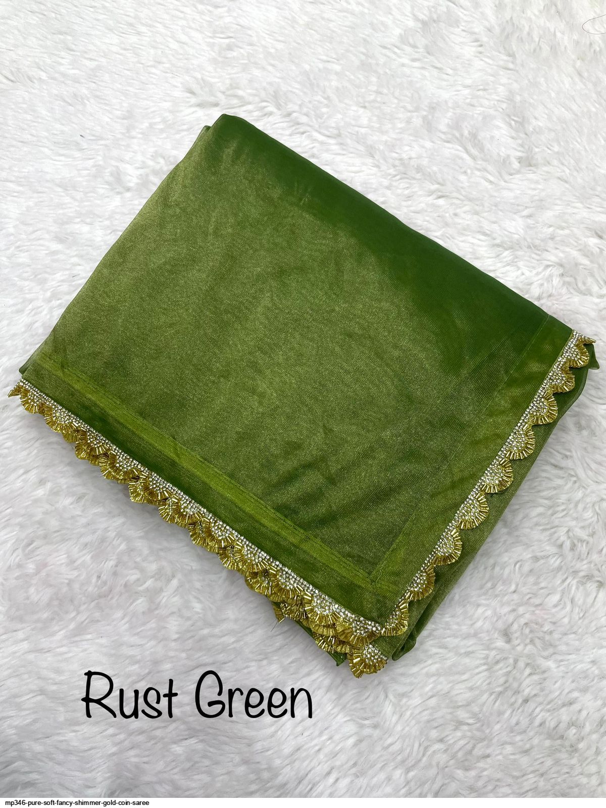 MP346 Pure Soft Fancy Shimmer Gold Coin saree