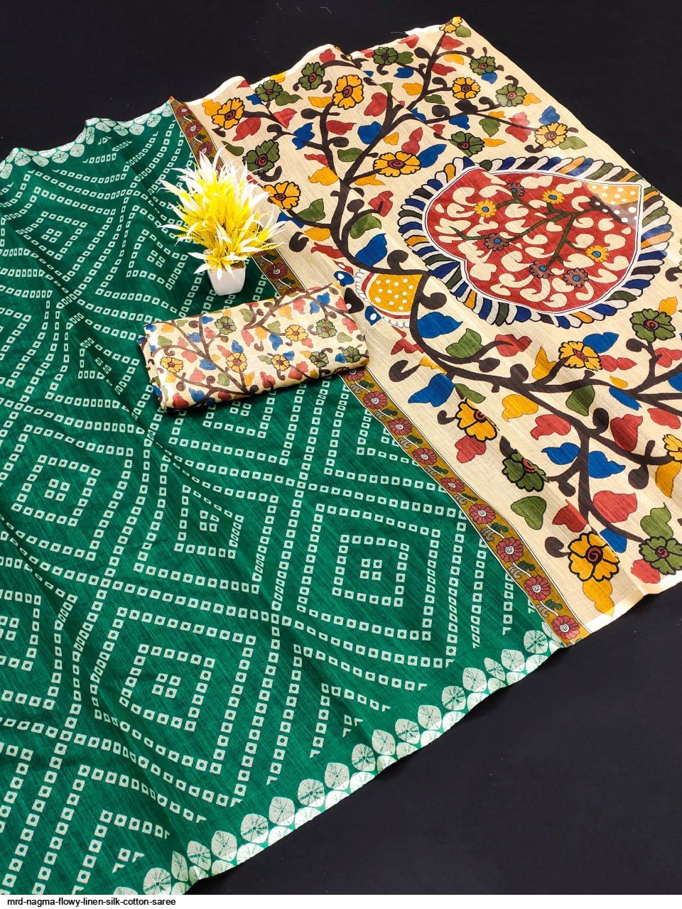 MRD NAGMA flowy Linen silk cotton saree