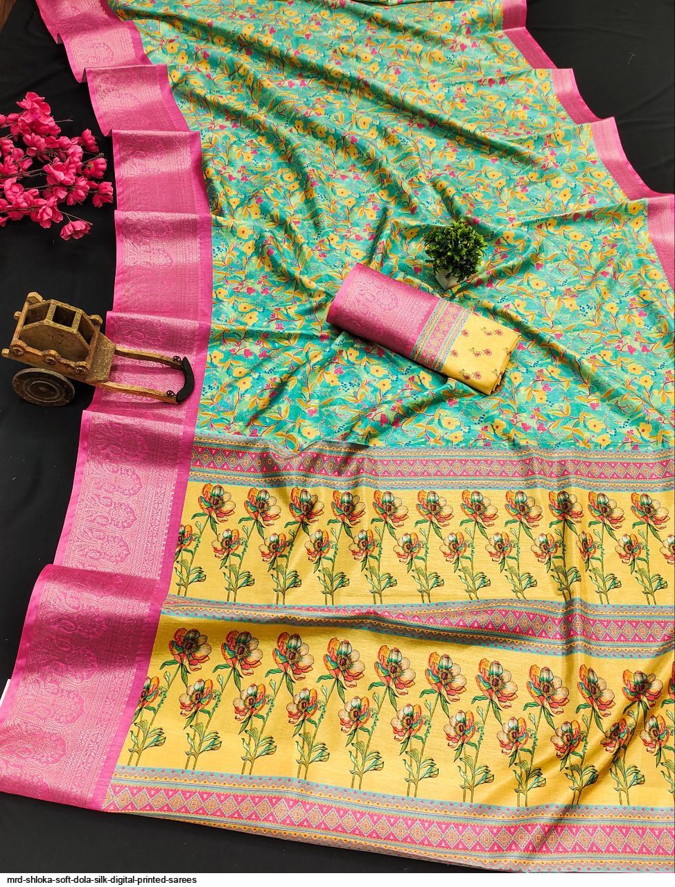 MRD SHLOKA soft Dola silk Digital Printed sarees