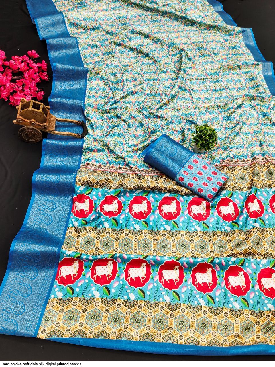 MRD SHLOKA soft Dola silk Digital Printed sarees