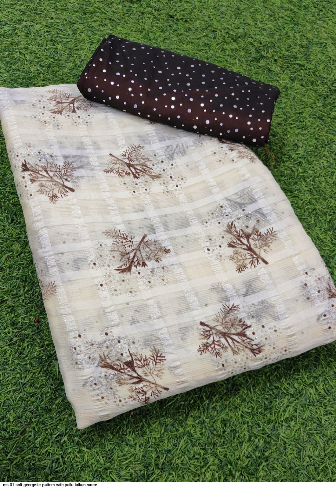 MS 01 soft Georgette pattern with pallu latkan saree