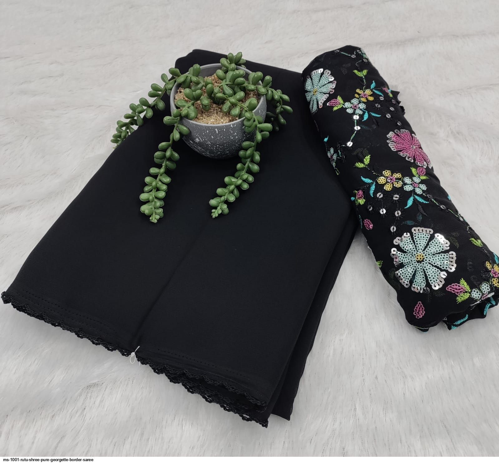 MS-1001 Rutu shree Pure georgette border saree