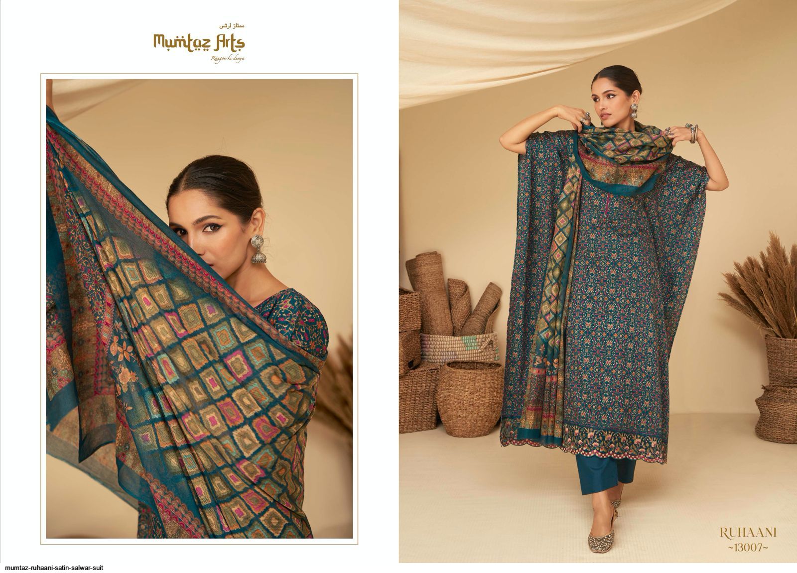 MUMTAZ RUHAANI Satin salwar suit