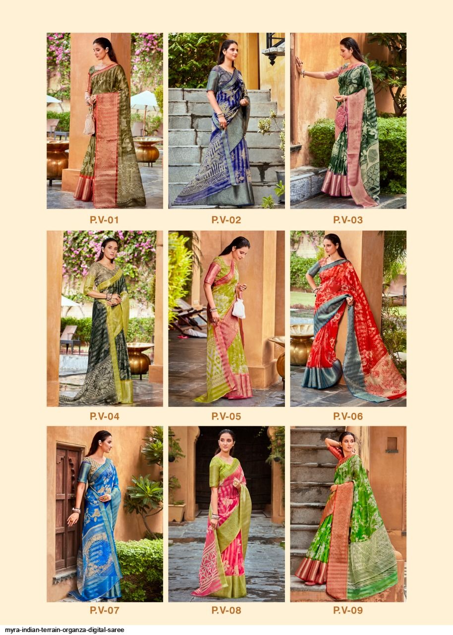 MYRA INDIAN TERRAIN ORGANZA DIGITAL SAREE