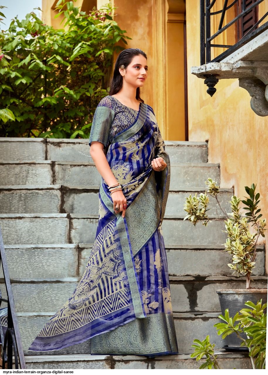 MYRA INDIAN TERRAIN ORGANZA DIGITAL SAREE